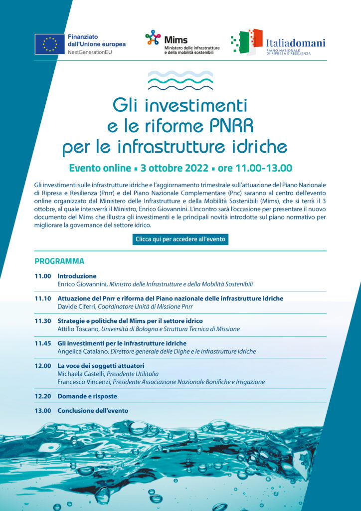 Gli investimenti e le riforme PNRR per le infrastrutture idriche – urban@it